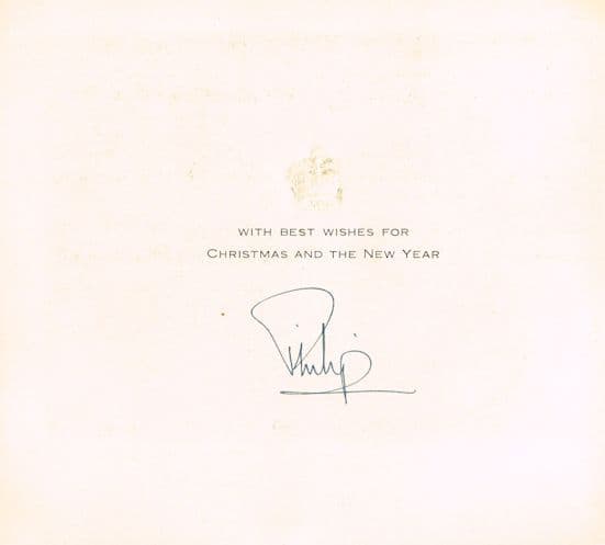 Prince Philip Autograph Signed Christmas Card