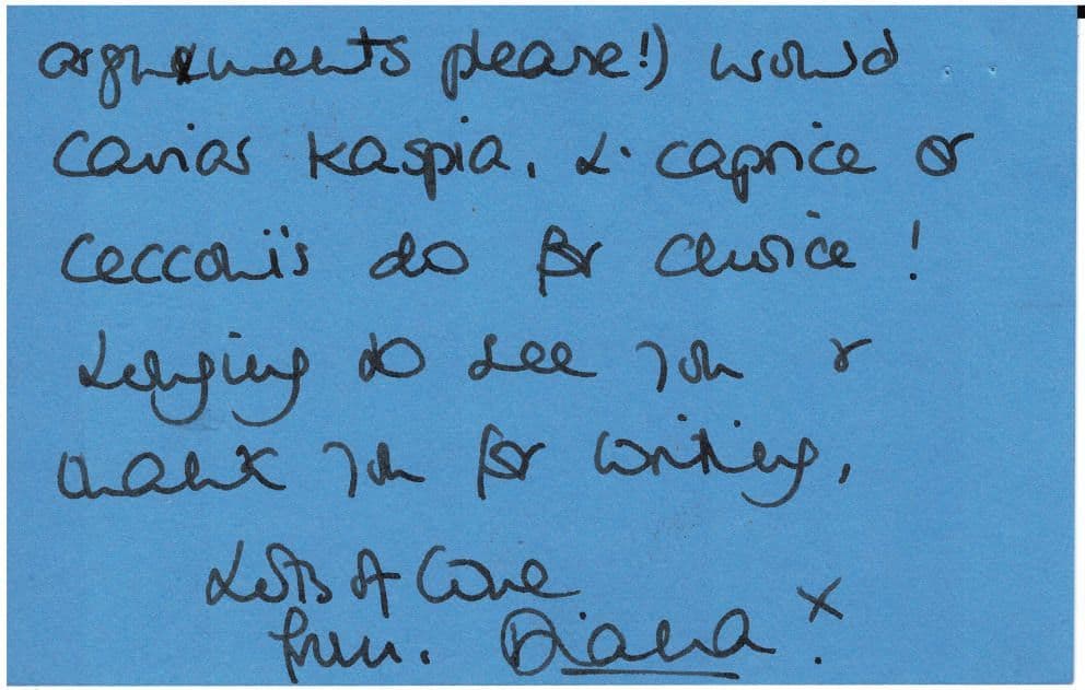 Princess Diana Autograph Signed Letter