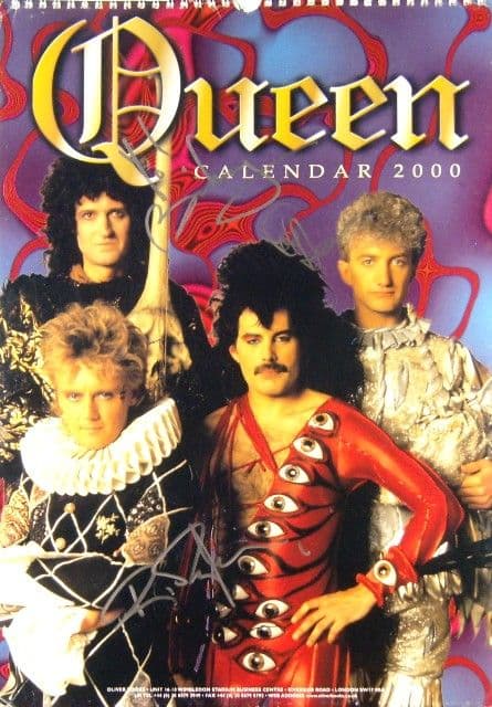 Queen Autograph Signed Photo Calendar