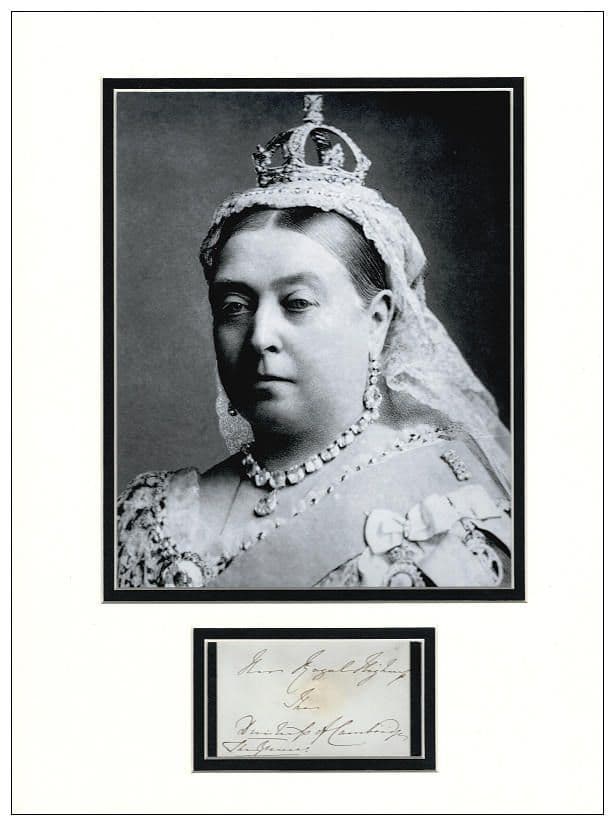 Queen Victoria Autograph Display