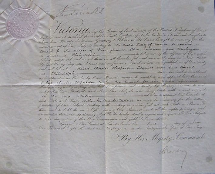 Queen Victoria Autograph Document