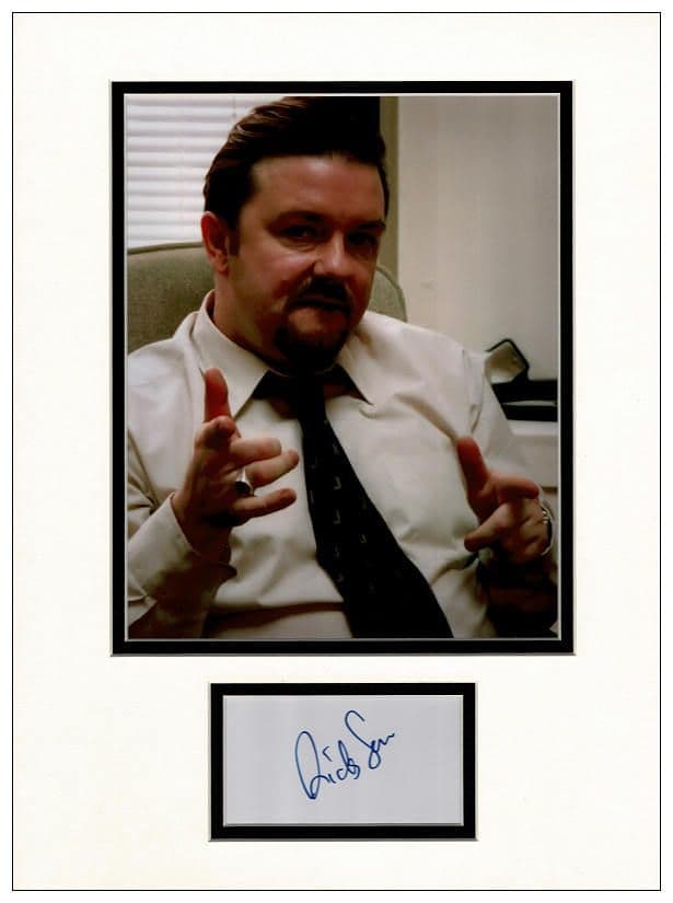 Ricky Gervais Autograph Signed Display - The Office