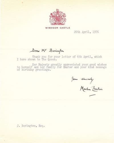 Royal Secretary Autograph Typed Letter Signed - Windsor Castle