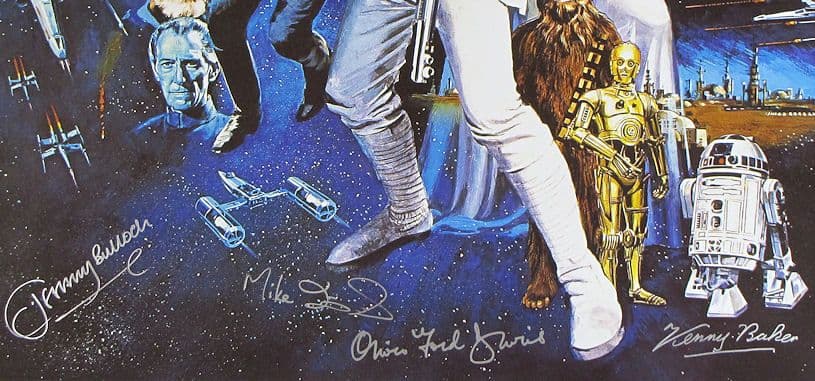 Star Wars Cast Autograph Signed Movie Poster - Signed by 11