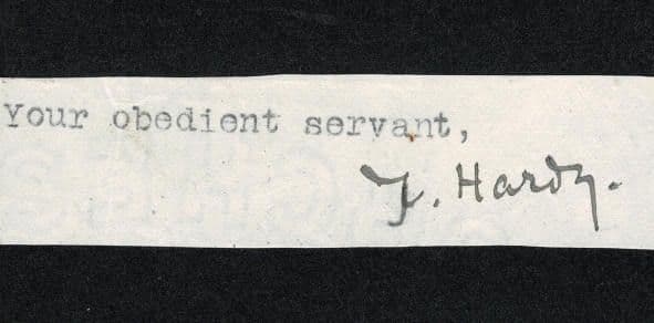 Thomas Hardy Autograph Signed Display