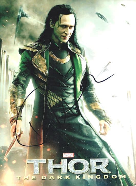 Tom Hiddleston Loki Autograph Signed Photo Thor