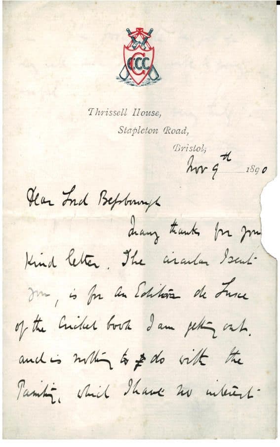 WG Grace Autograph Letter Signed - Cricket