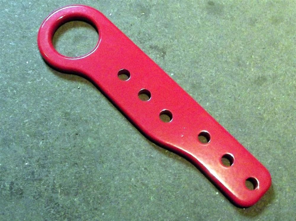 Tow hook rear powdercoated red aluminium MX-5 mk1 JASS Performance