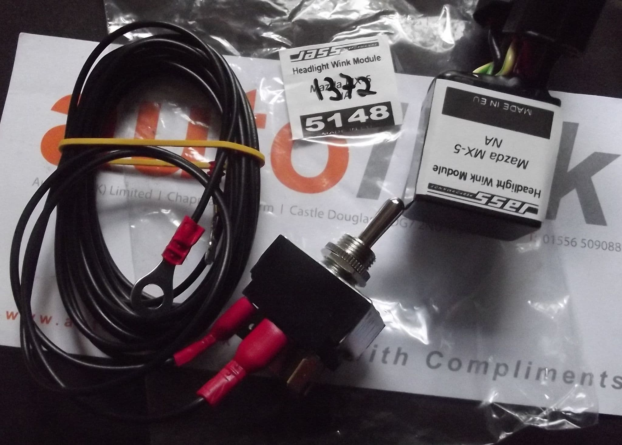 Wink modification for popup headlights Mazda MX-5 mk1 winky eye kit single