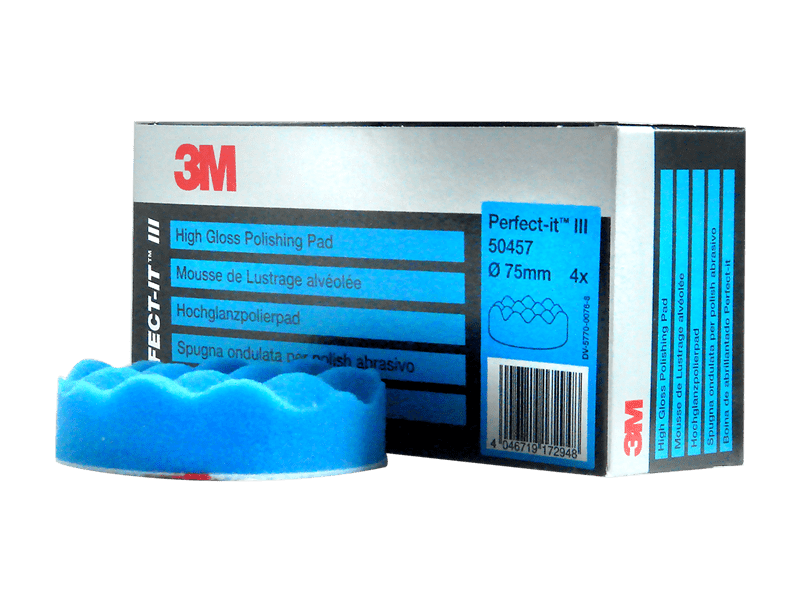3M Perfect it High Gloss Blue Pads 75mm & x28;4 pack& x29;