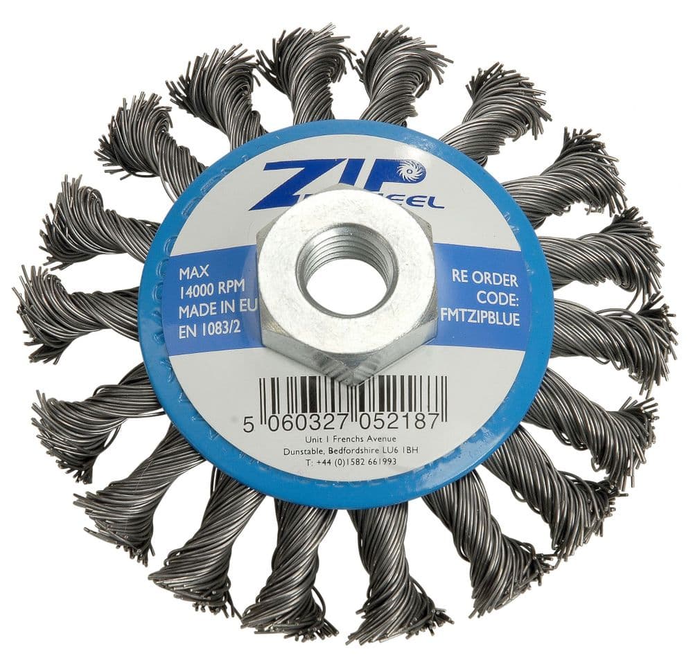 Blue Abrasive Zip Wheel 14mm Threaded