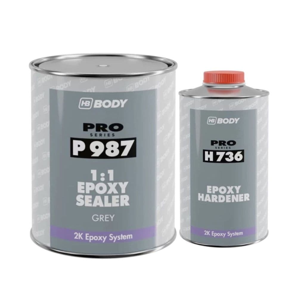 HB Body P987 1 1 Epoxy Sealer Grey with H736 Epoxy Hardener Kit 2Ltr