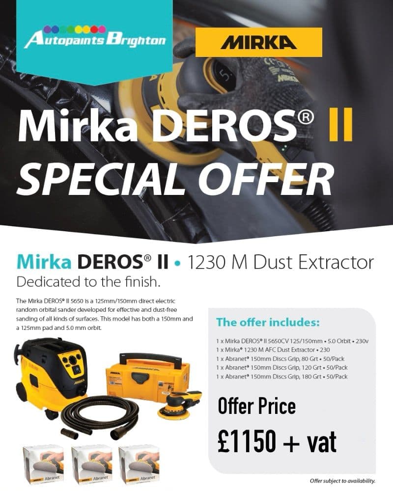 Mirka DEROS II 5650CV Mirka 1230M Dust Extractor & 3 Boxes Abranet ...