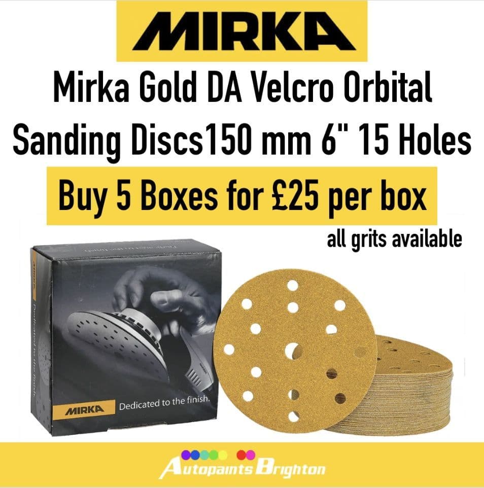 Mirka Gold DA Velcro Orbital Sand Discs 150mm 6" 100pk 15 Hole Various ...