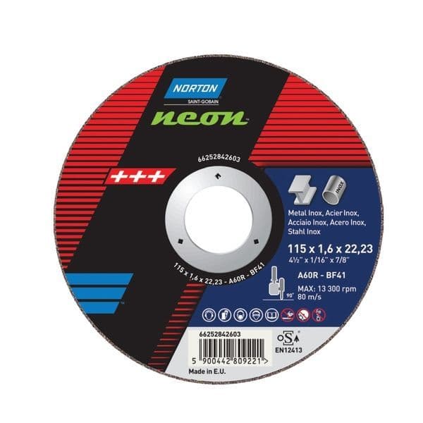 Norton Neon Cutting Off Wheels 115x1 0x22 23 Tin 10