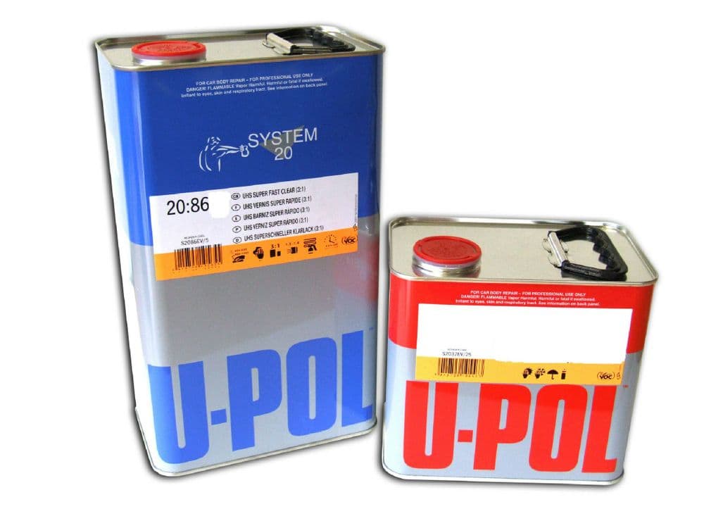 U-POL 2K Super Fast Clear Lacquer S2086 5L 2 5L Activator