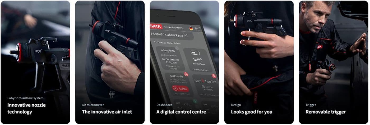 SATAjet X Digital Pro Spray Gun RP OR HVLP with Adam X Pro Digital Gauge