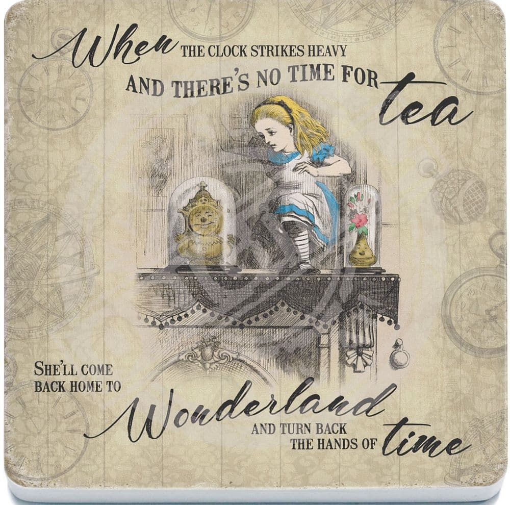 "When The Clock Strikes Heavy " Alice In Wonderland Melamine Drinks Mat ...