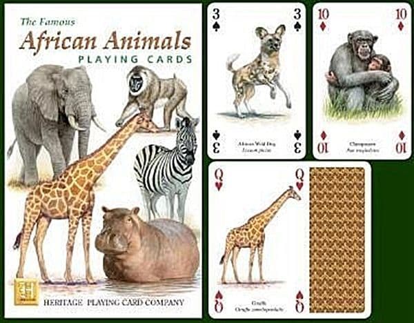 African Animals set of 52 playing cards jokers hpc