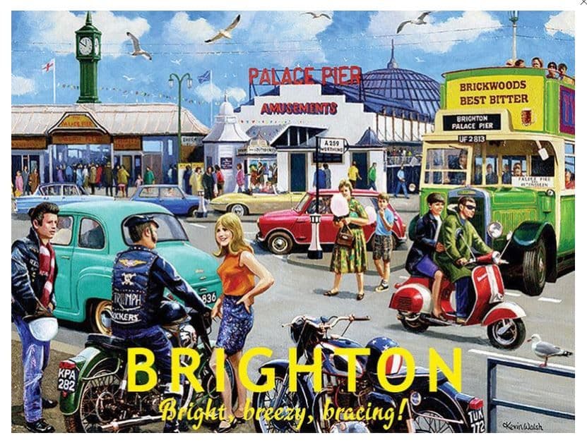 Brighton Palace Pier Bright Breezy Bracing Metal Fridge Magnet og