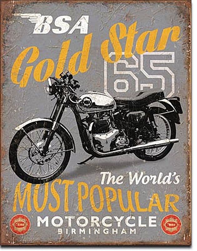 BSA Gold Star metal sign
