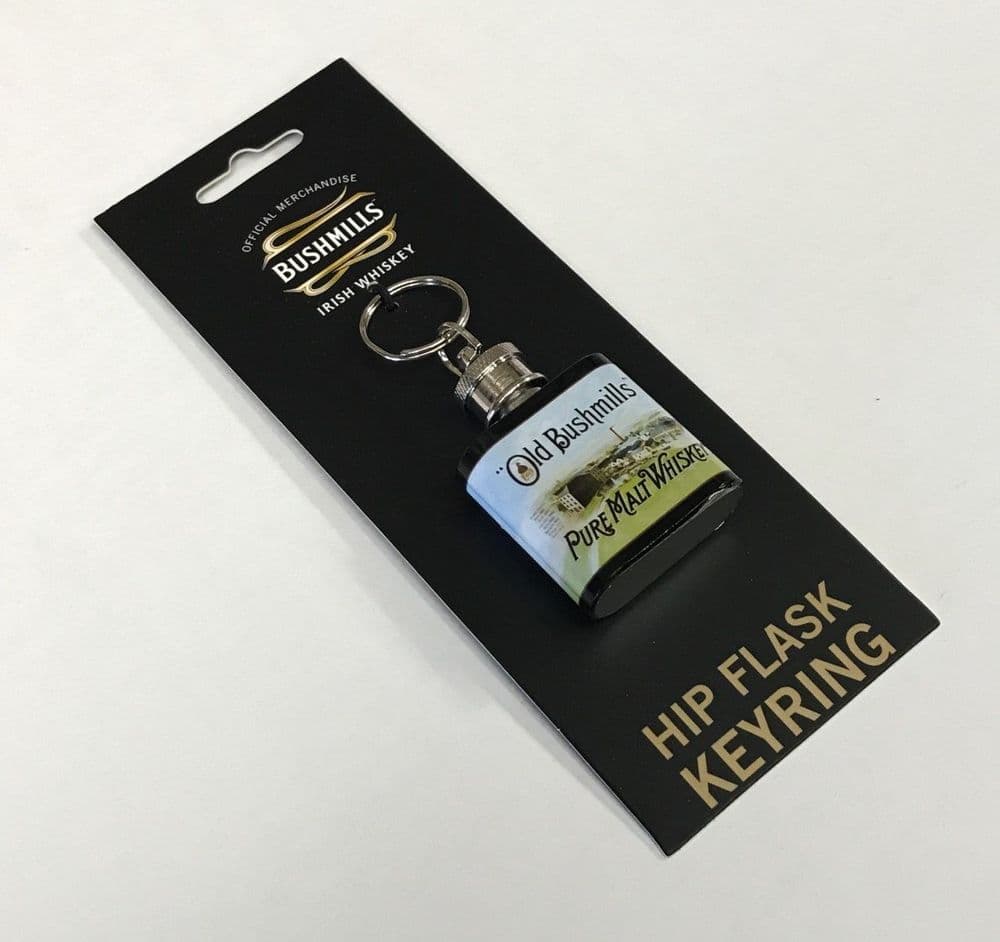 Bushmills Irish Whiskey Hip Flask Keyring sg