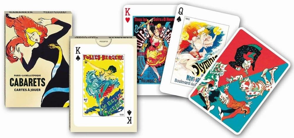 Caberets Poster Art set of 52 playing cards jokers gib