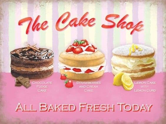 Cake Shop steel wall sign og 4030