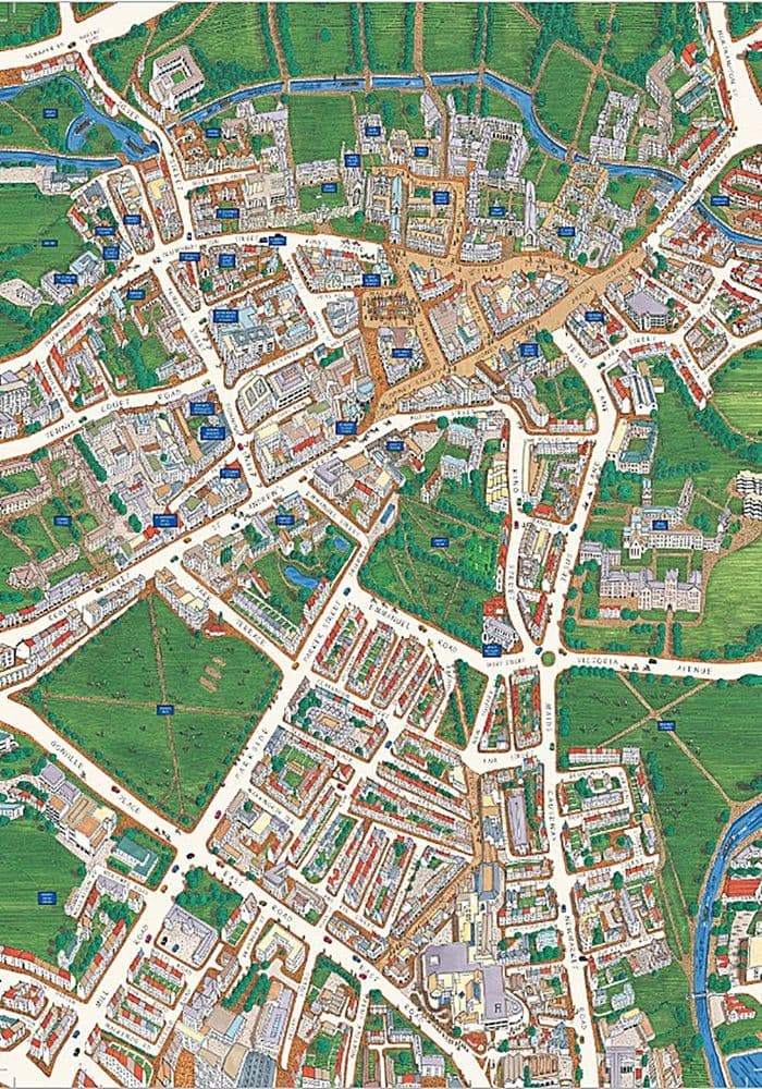 Cambridge Street Map Views Above Britain 1000 Piece Jigsaw Puzzle jg