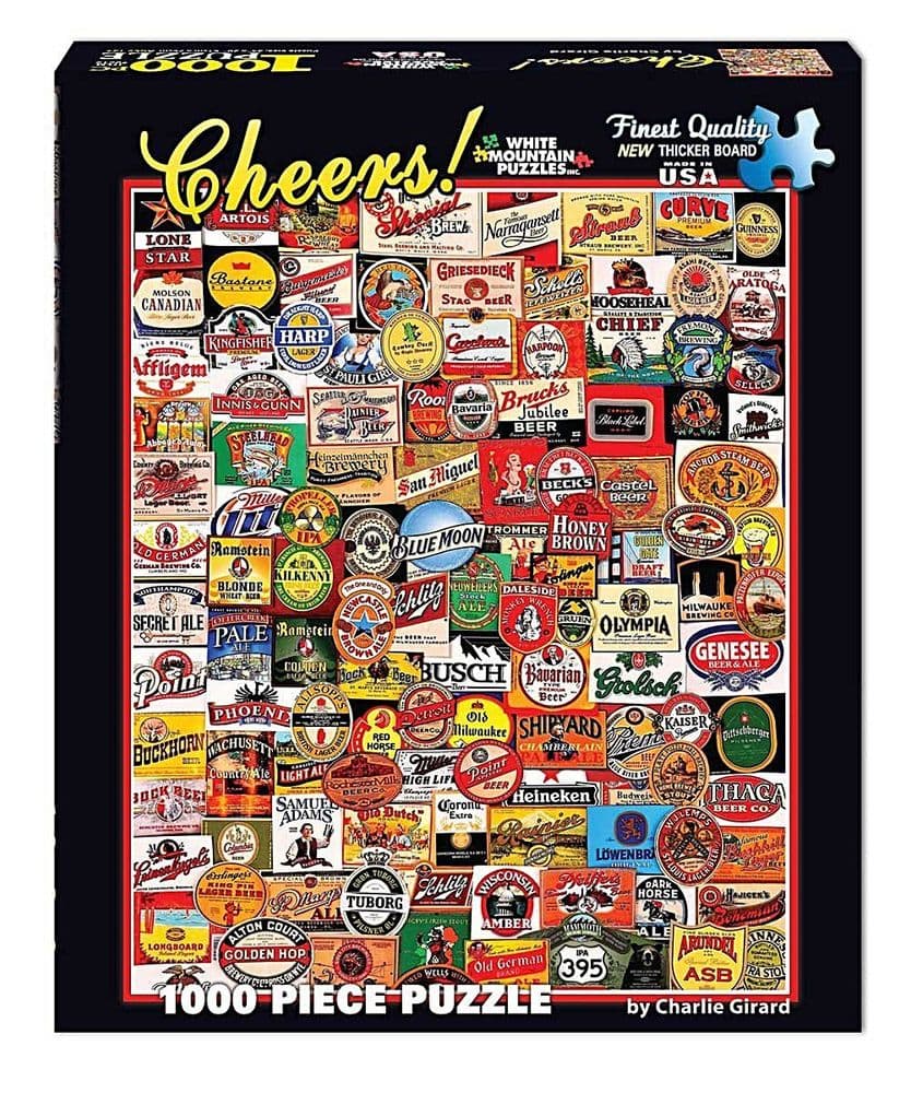 Cheers - Beer Labels 1000 piece jigsaw puzzle by White Mountain 760mm x ...