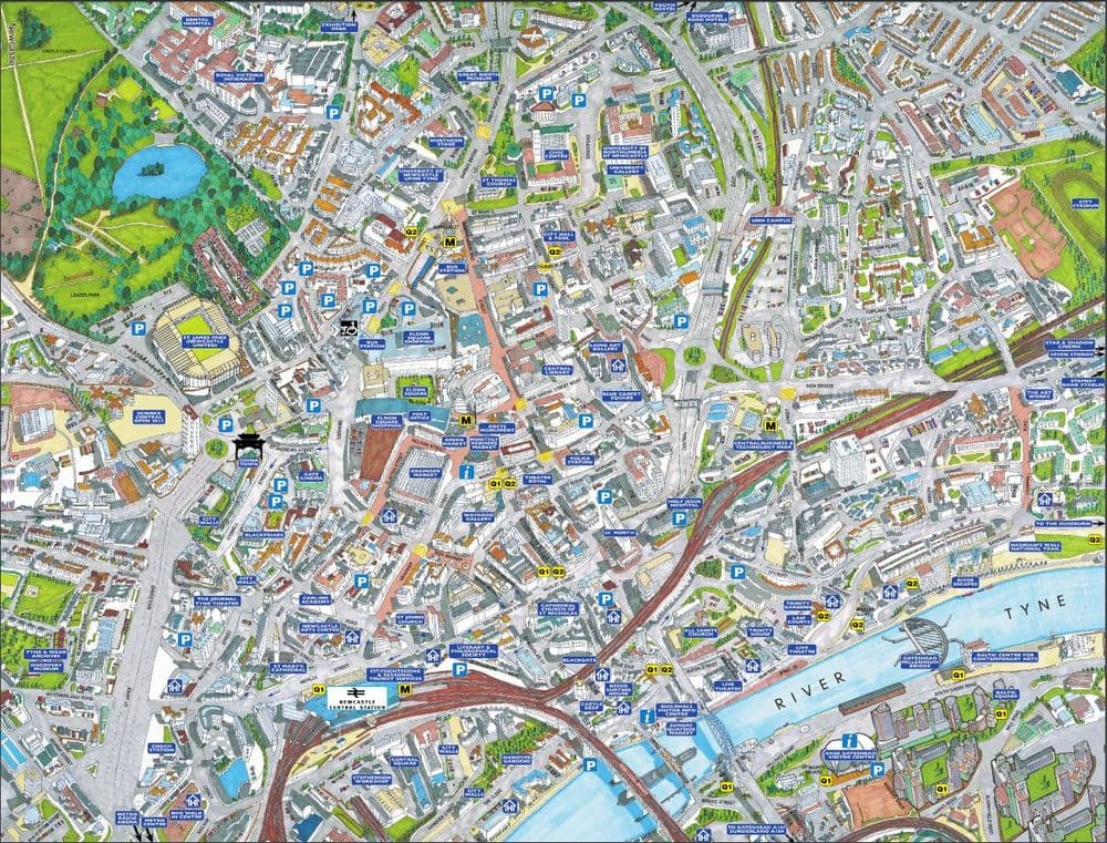 Cityscapes Street Map Of Newcastle 400 Piece Jigsaw Puzzle 470mm x ...