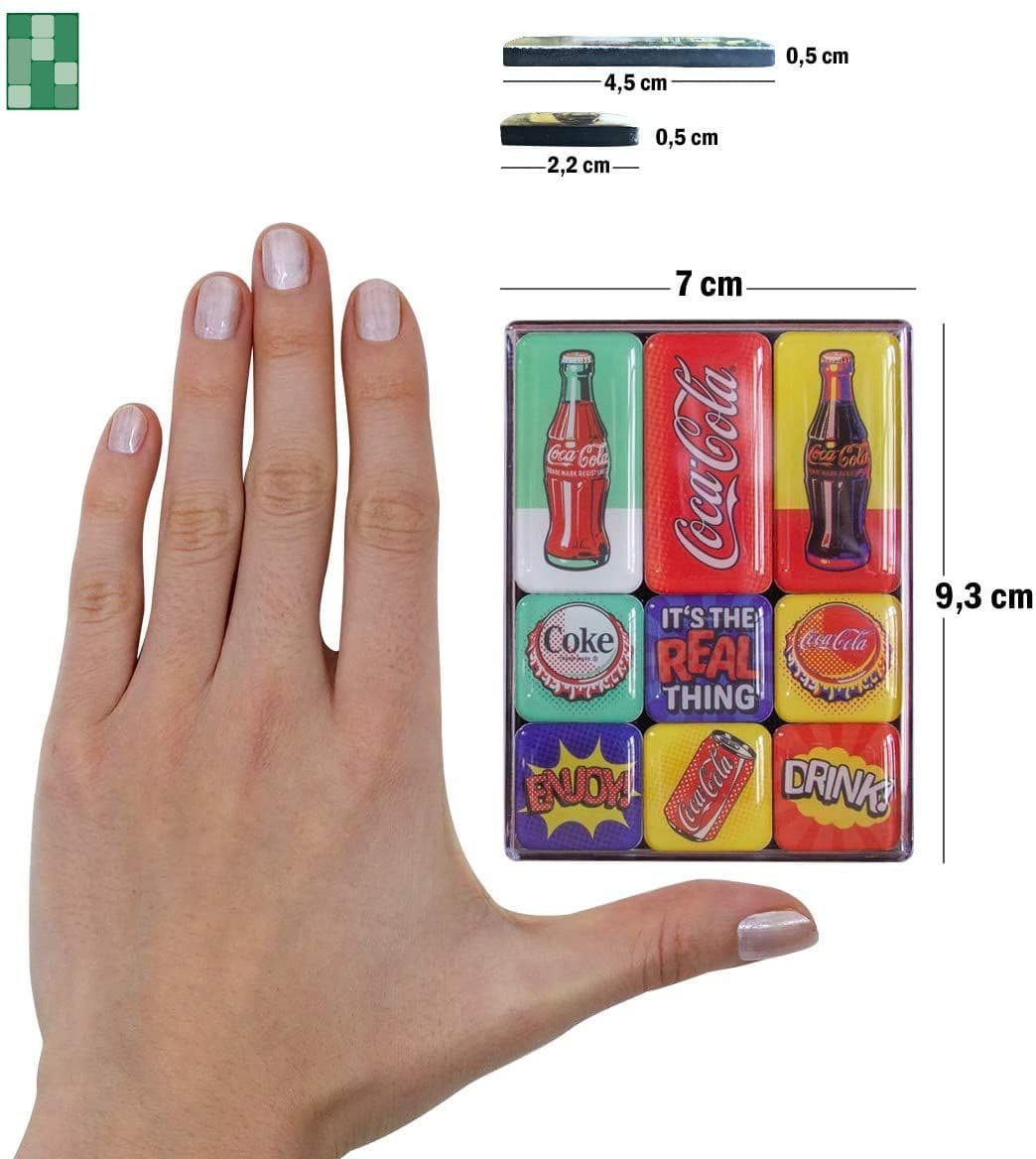 Coca-Cola Pop Art set of 9 mini fridge magnets