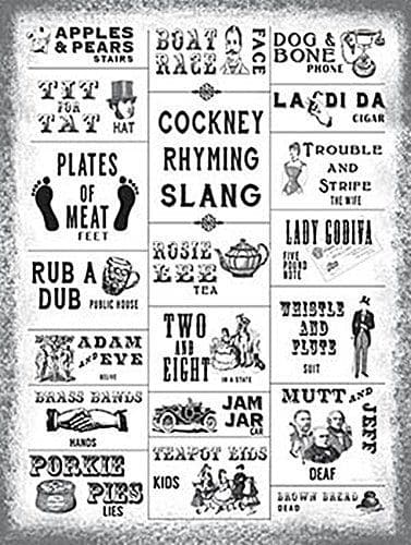 Cockney Rhyming Slang Large Metal Sign 400mm x 300mm og