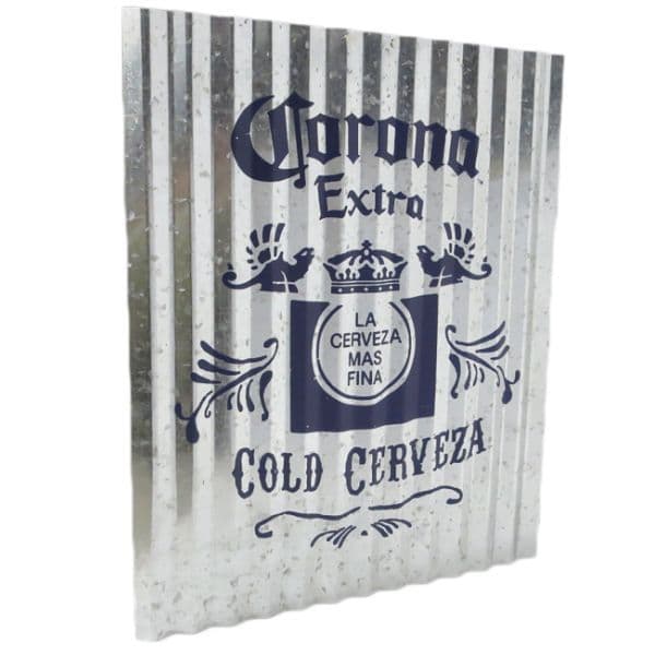 Corona Extra Corrugated Metal Sign 16" x 13" st