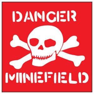 Danger Minefield steel wall sign dp