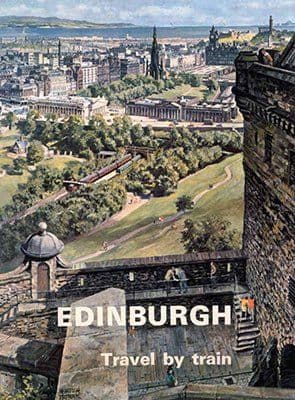 Edinburgh Travel By Train Small Metal Sign 200mm x 150mm og