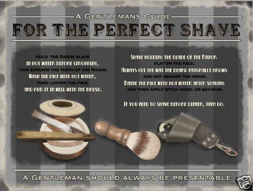 For The Perfect Shave steel sign 200mm x 150mm og