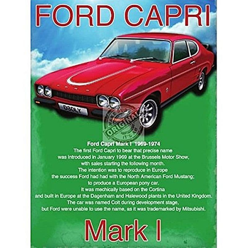 Ford Capri Mark 1 large steel sign 400mm x 300mm og