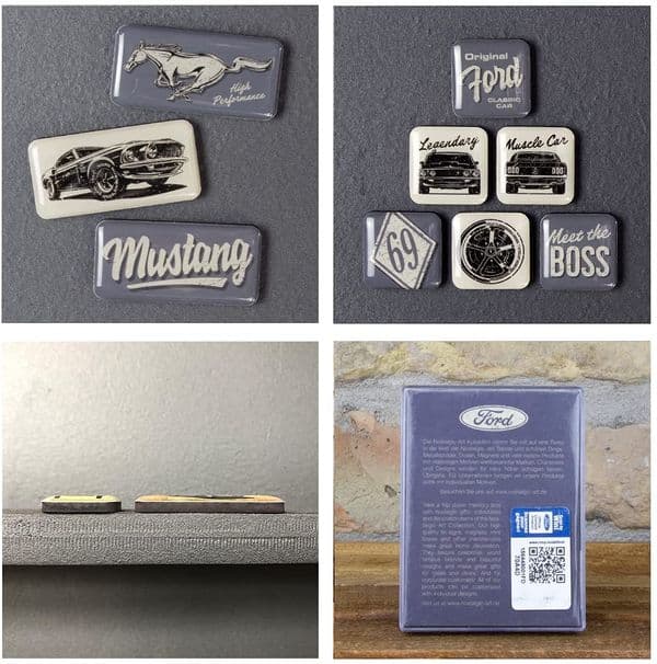Ford Mustang set of 9 mini fridge magnets na