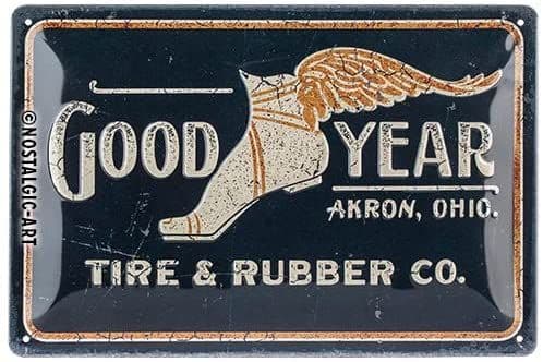 Goodyear Wing embossed metal sign 300mm x 200mm