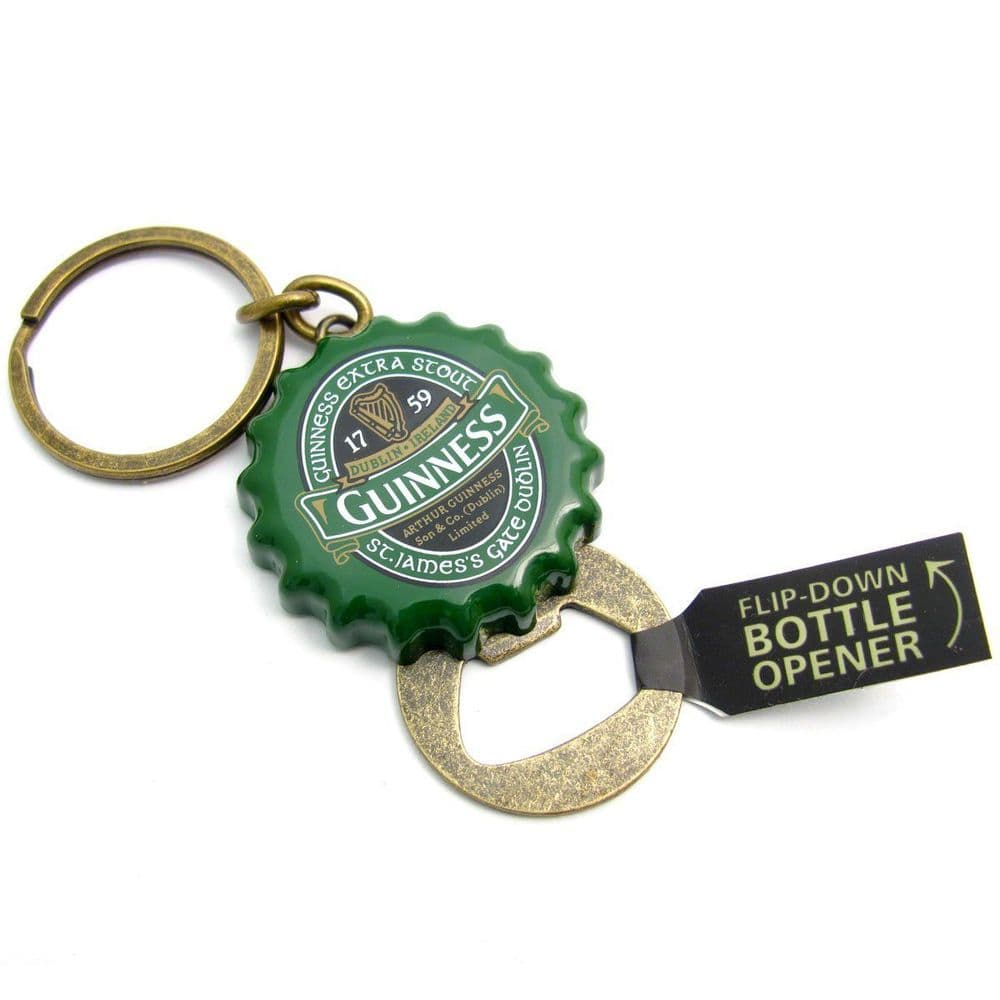Guinness Ireland Collection keyring with flip down bottle opener sg