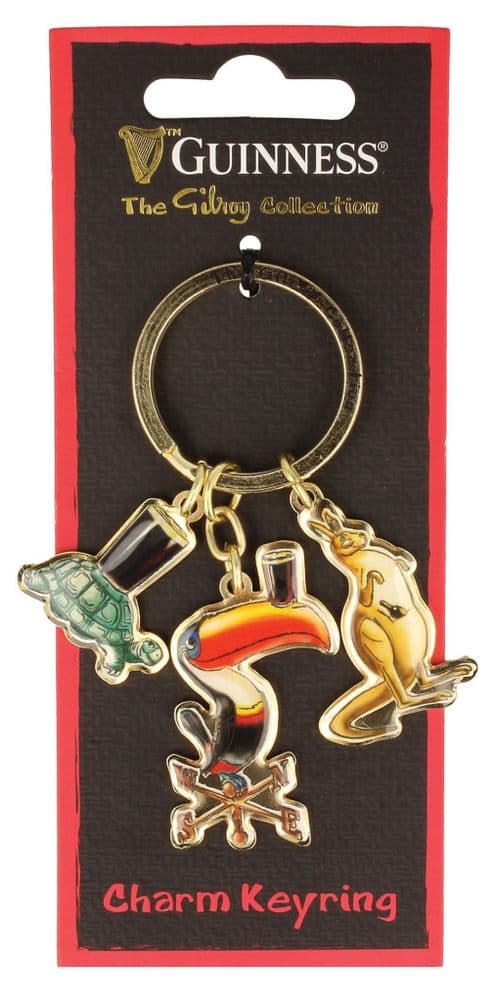 Guinness Keyring with Gilroy Character charms Licensed Guinness product