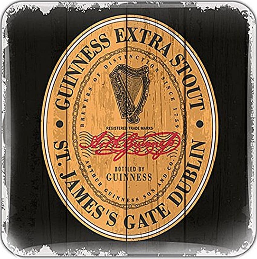 Guinness Label cork backed drinks coaster sg