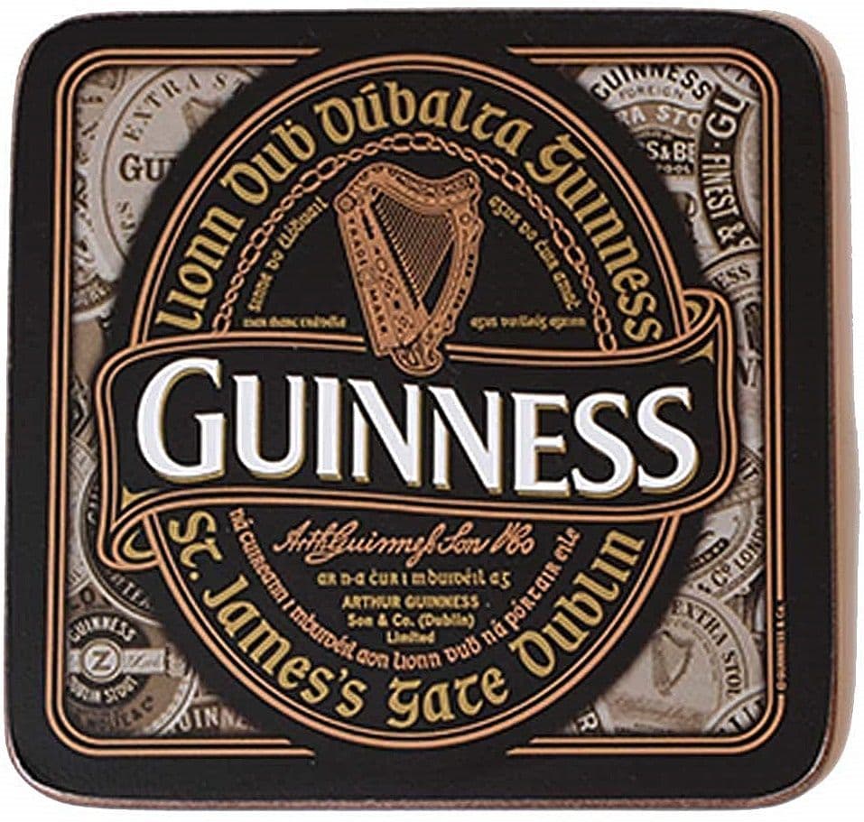 Guinness Nostalgic Harp Label cork backed drinks coaster sg