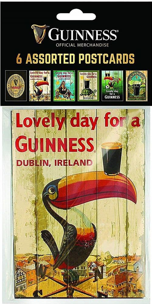 Guinness set of 6 postcards with iconic images sg