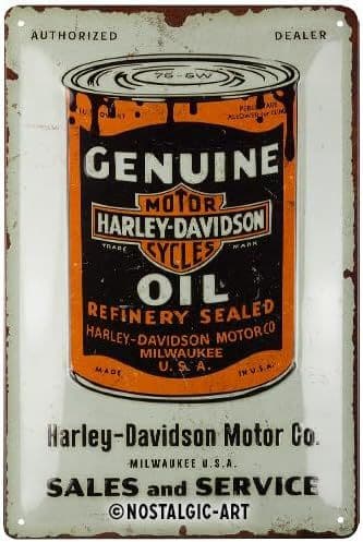 Harley Davidson Oil embossed metal sign 300mm x 200mm