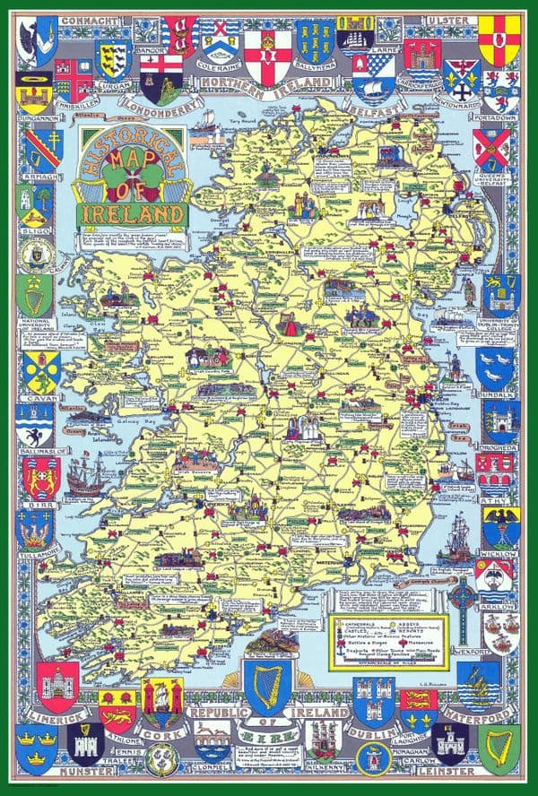Historical Map Of Ireland 1000 Piece Jigsaw Puzzle 690mm x 480mm jg