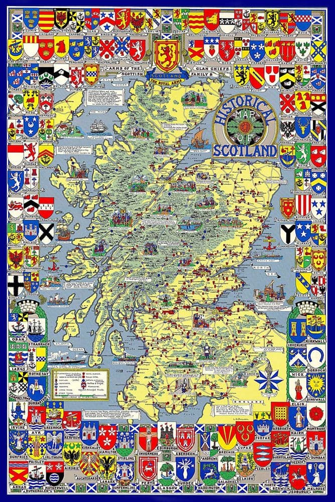 Historical Map Of Scotland 1000 Piece Jigsaw Puzzle