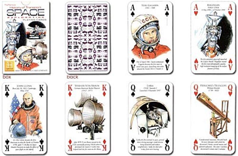 History of Transport - Space exploration set of 52 playing cards jokers hpc