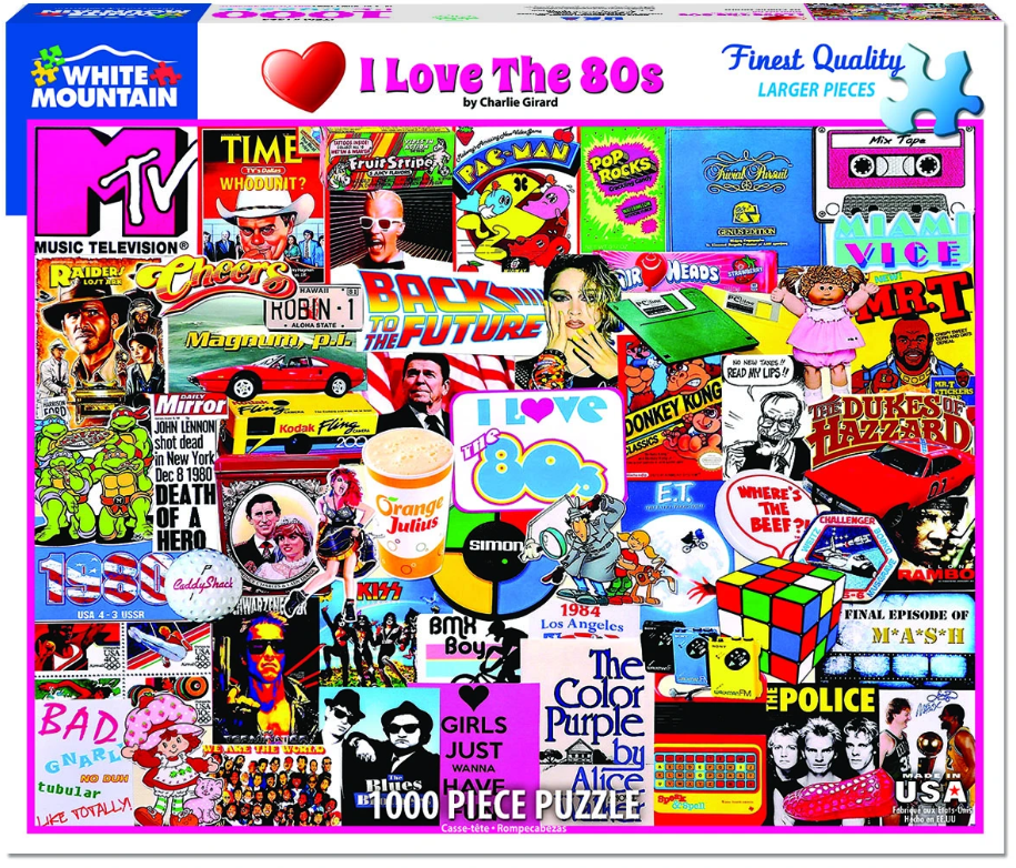 I Love the 80s 1000 Piece Jigsaw Puzzle by White Mountain 760mm x 610mm